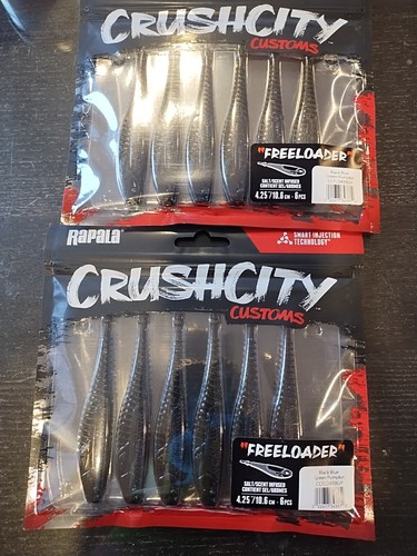 Rapala Crush City Freeloader 2 Packs Black And Blue Green Pumpkin ...