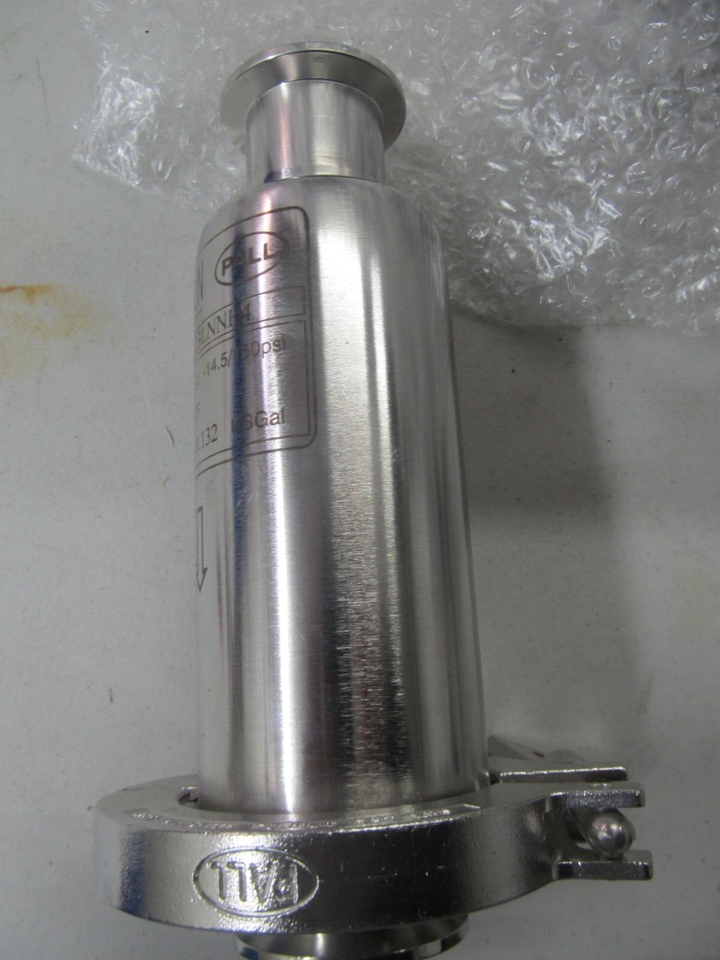 Pall 6" Filter Housing, 1.5"TC X 1.5TC 316L, ZLK702G23LNNH4, New Unused ...