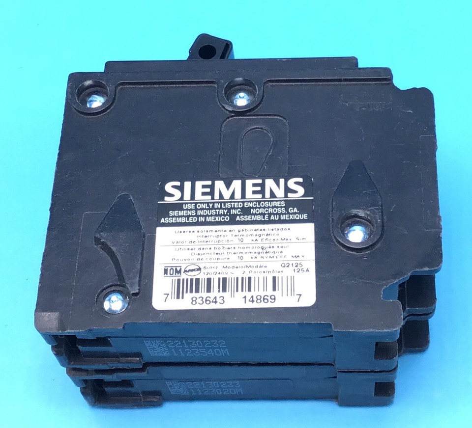 ORIGINAL New Circuit Breaker Siemens Q2125 125 Amp 2 Pole 120/240V 10kA ...