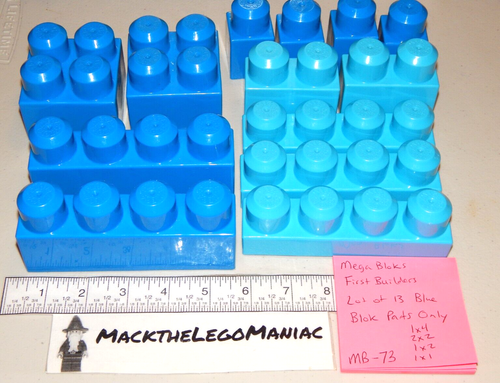Mega Bloks First Builders Lot of 13 Blue Light Blue Blok Parts Only ...