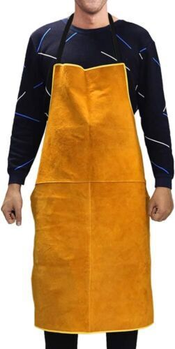 Leather Welding Work Apron Heat Resistant & Flame Resistant Apron ...
