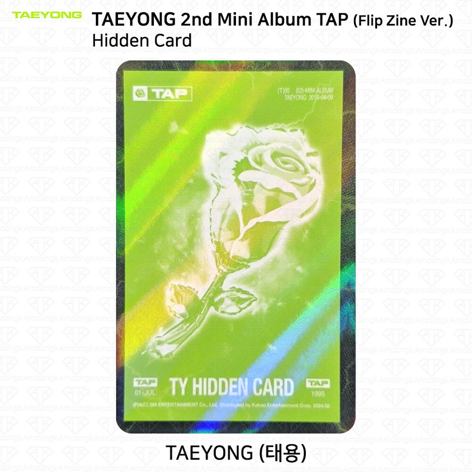 NCT TAEYONG 2nd Mini Album TAP POB Official Photocard Hidden Card ...