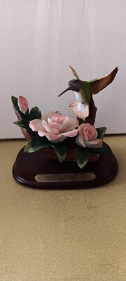 Wellington Collection Hummingbird with Roses Porcelain Figurine with ...