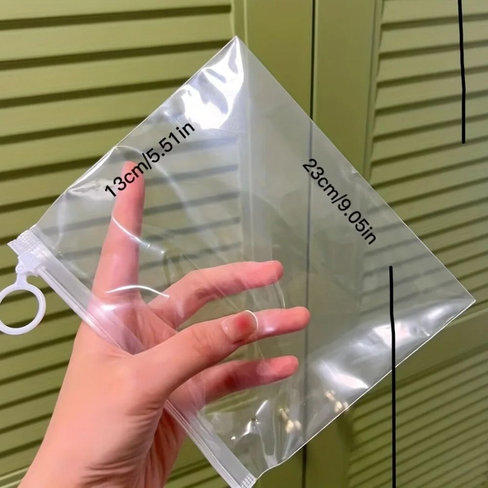 20pcs HD Transparent Zipper Bag Extra Thick Stationery Storage Bag ...