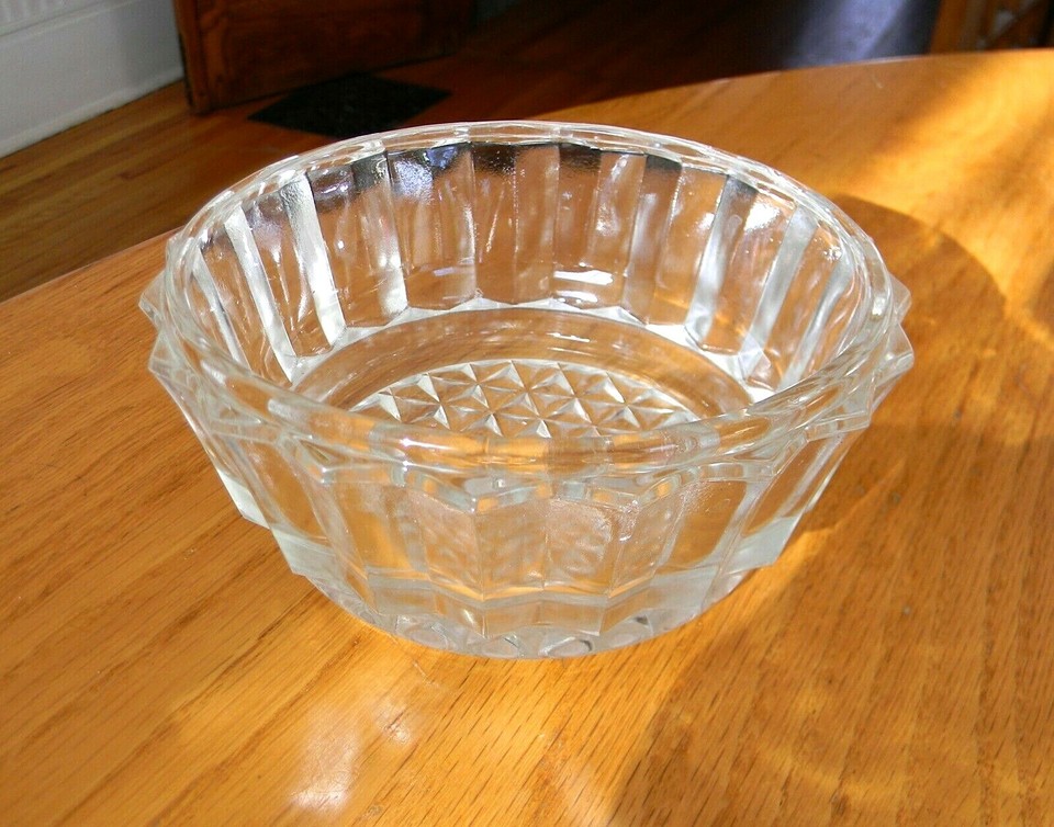 EAPG Rare Glass Optic Panels Triangle Pattern Candy Bowl Trinket Dish ...