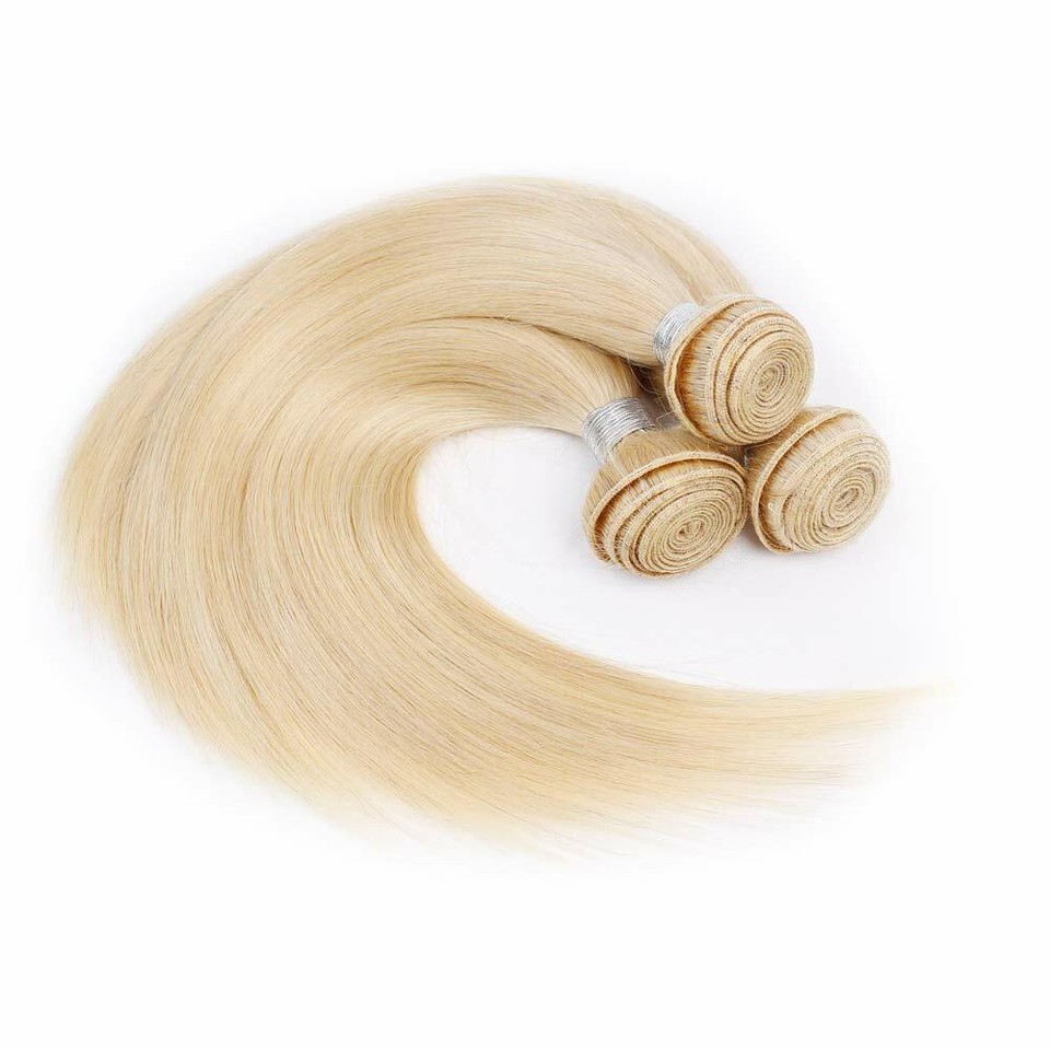 8A 1-3 Bundles 613 Bleach Blonde Brazilian Virgin Human Hair Weave Weft ...