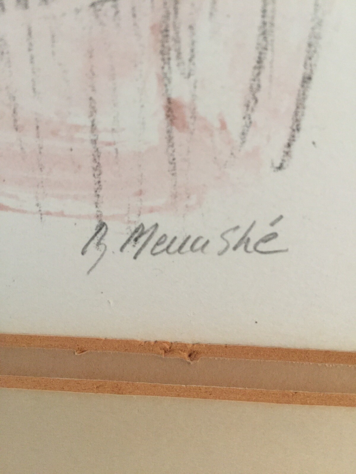 Art by Ben Menashe Lithograph Hand Washed Colored Pencil Sketch Girl ...