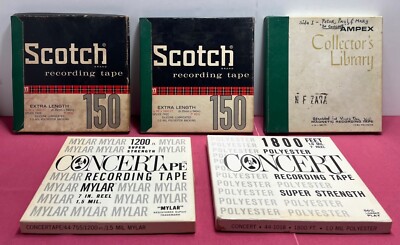 5 VTG 7in. Reel to Reel Recording Tapes Selling as BLANKS Elvis Beatles ...