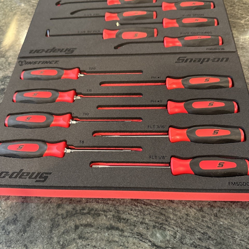Snap On sgmini16fr 16pc soft grip mini screwdriver Torx picks & seal ...