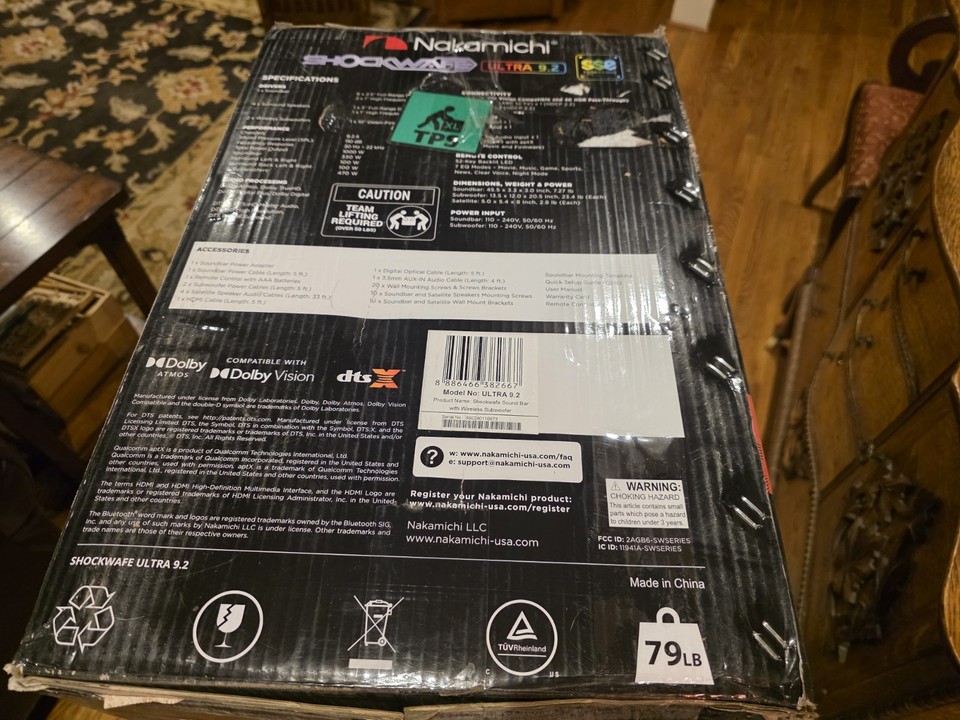 Nakamichi Shockwafe Ultra 9.2.4Ch 1000W Soundbar Dolby Atmos/Vision+SSE ...