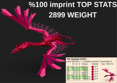 Tek Quetzal 2889 Weight TOP STATS Ark Survival Ascended Officical PVE ...