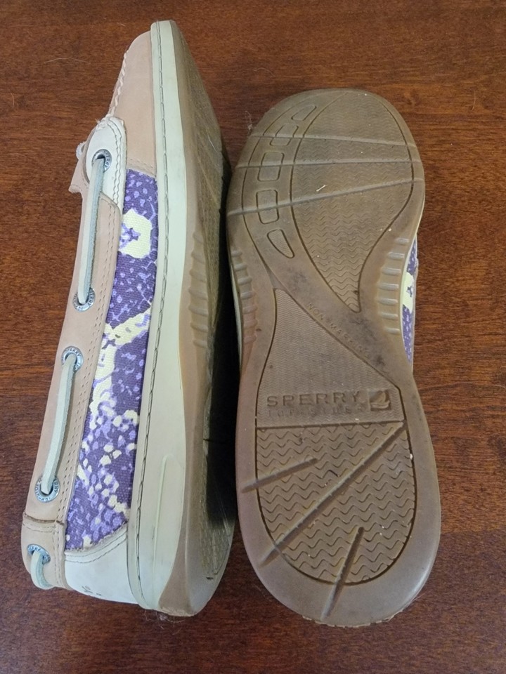 Sperry Topsider Purple Flower Women's 8M Classic Floral Preppy Boat ...