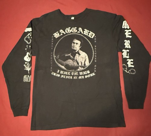 RARE Merle Haggard • Mama Tried / Hand Cuff • Large Black Longsleeve ...