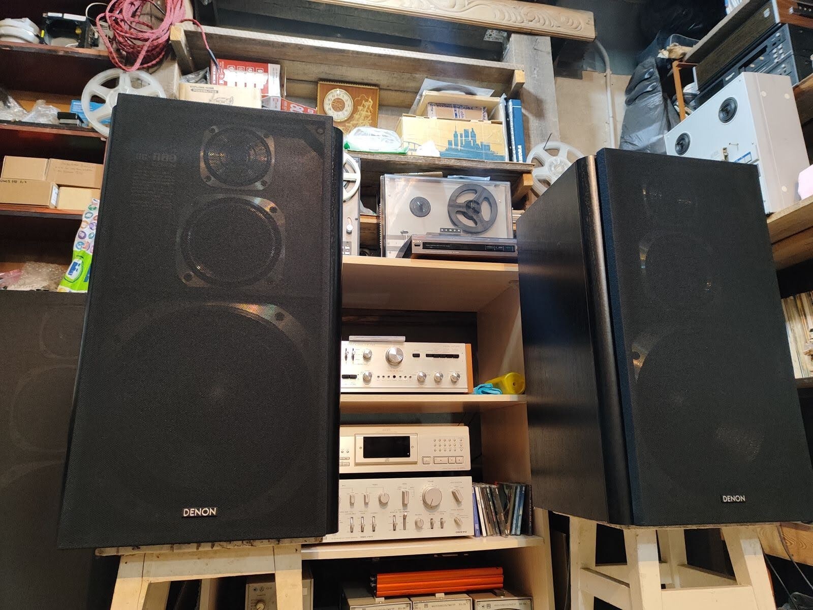 SELTENES Paar Denon Sc-r88 Lautsprecher + Grill 6 Ohm 28 Hz-45 kHz ...