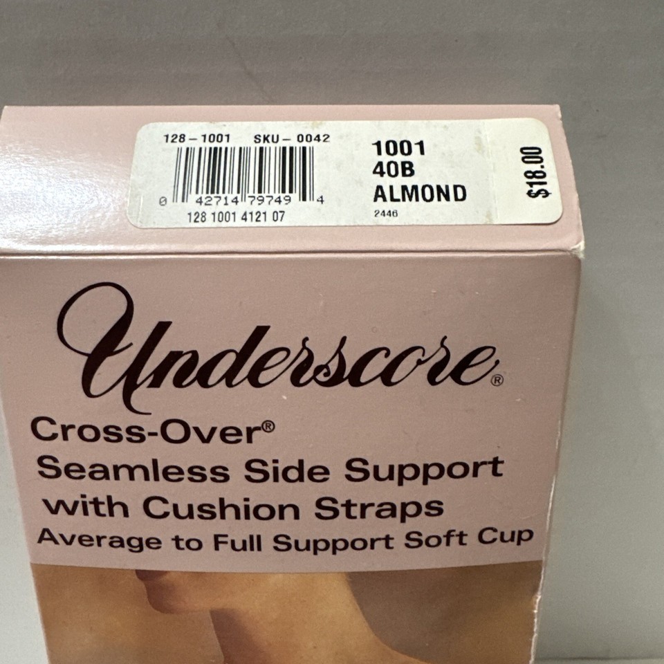 Underscore Cross Over Bra Seamless Cushion Straps 40B Almond 1001 Vintage NOS | eBay