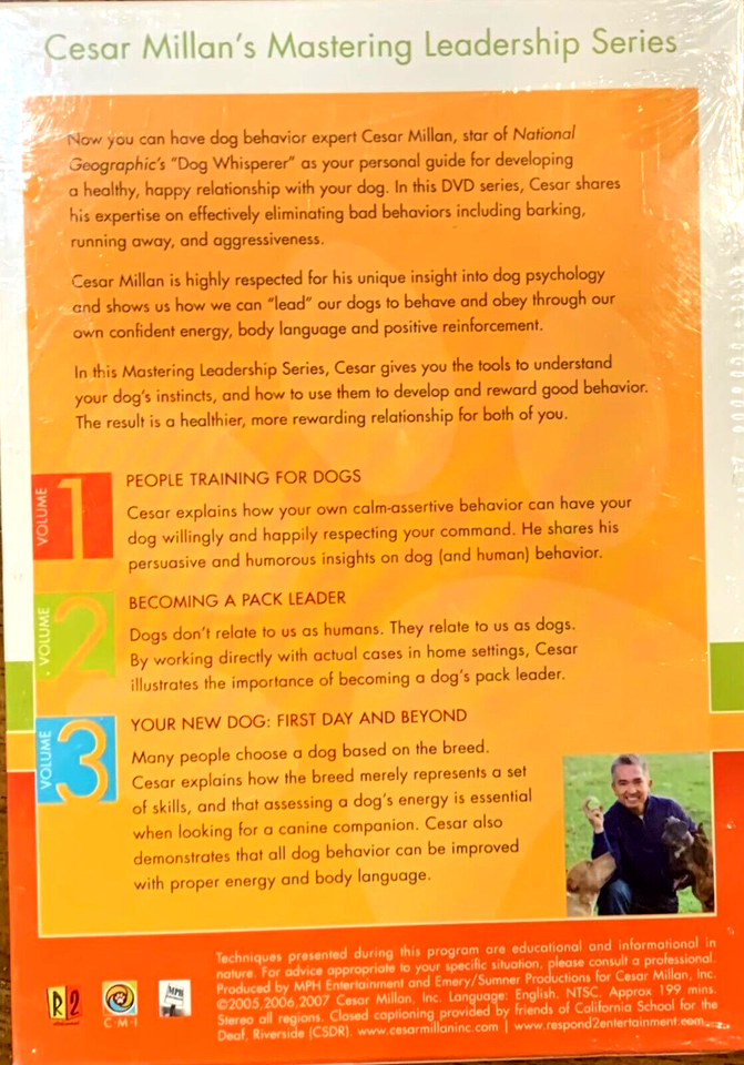 Cesar Millan: Mastering Leadership: Volumes 1-3 NEW (DVD, 2008, 3-Disc ...