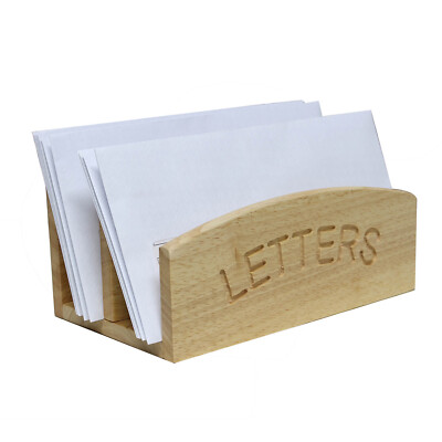 Freestanding Rubber Wood Letters Holder Mail Organiser Rack Kitchen ...