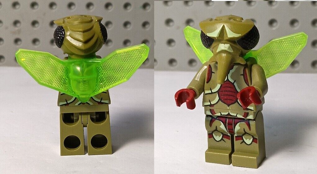 LEGO Alien Minifigure MOSQUITOID Mosquito BIG EYES Green Wings Olive ...