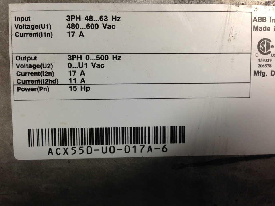 ABB SERVO DRIVE ACX550-U0-017A-6 | eBay