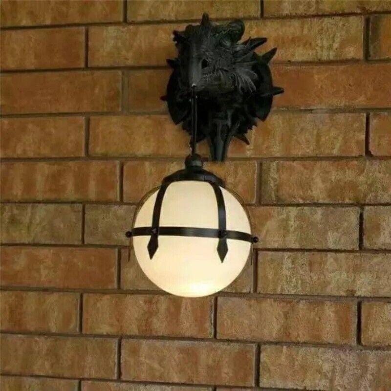Luxury House Wall Mounted Dinosaur Dragon Head LED Lamp Ornament Home ...