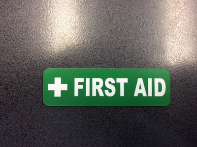 Engraved plastic quality FIRST AID boat car caravan label sign - 3M ...