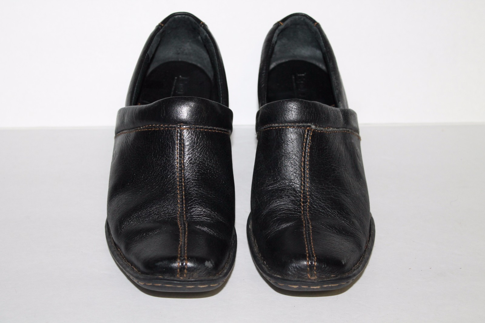 Mocassin / sabot décontracté Born, #W31239, noir, cuir, femme taille US ...