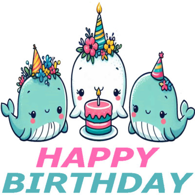 30 Custom Happy Birthday Little Whales Personalized Address Labels | eBay