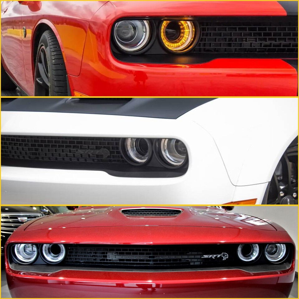 Headlight Bezel For 2015-2018 Dodge Challenger Set of 2 Left and Right ...