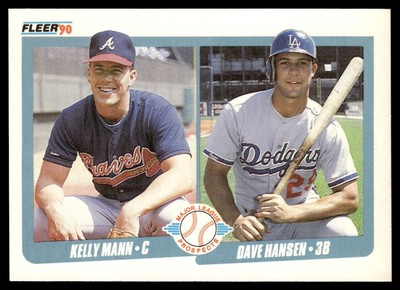 1990 Fleer Kelly Mann and Dave Hansen Rookie Atlanta Braves/Los Angeles ...