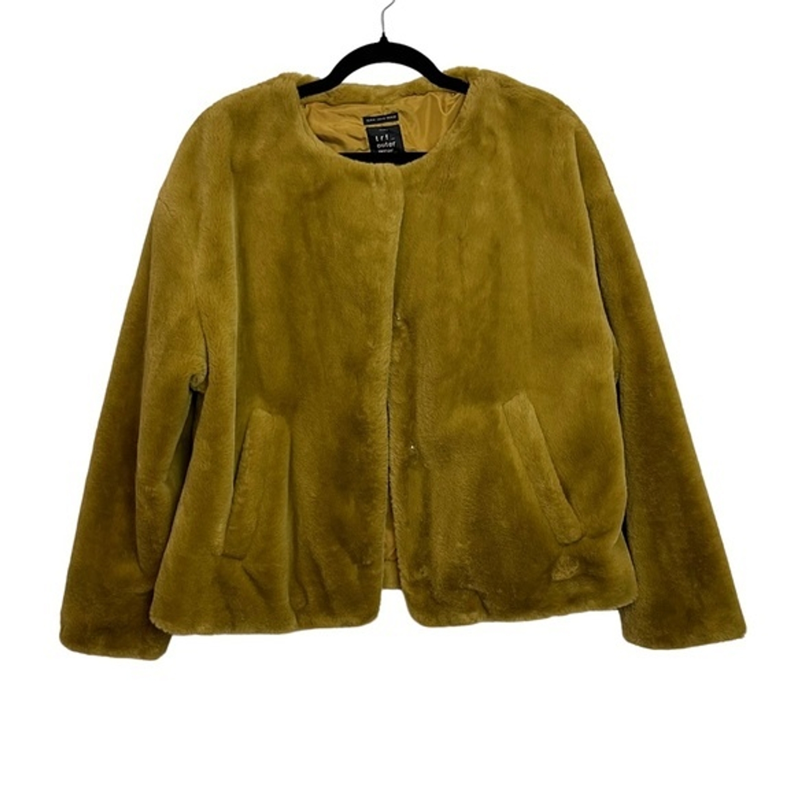 Zara TRF Collection Mustard Yellow Teddy Button Up Ja… - Gem