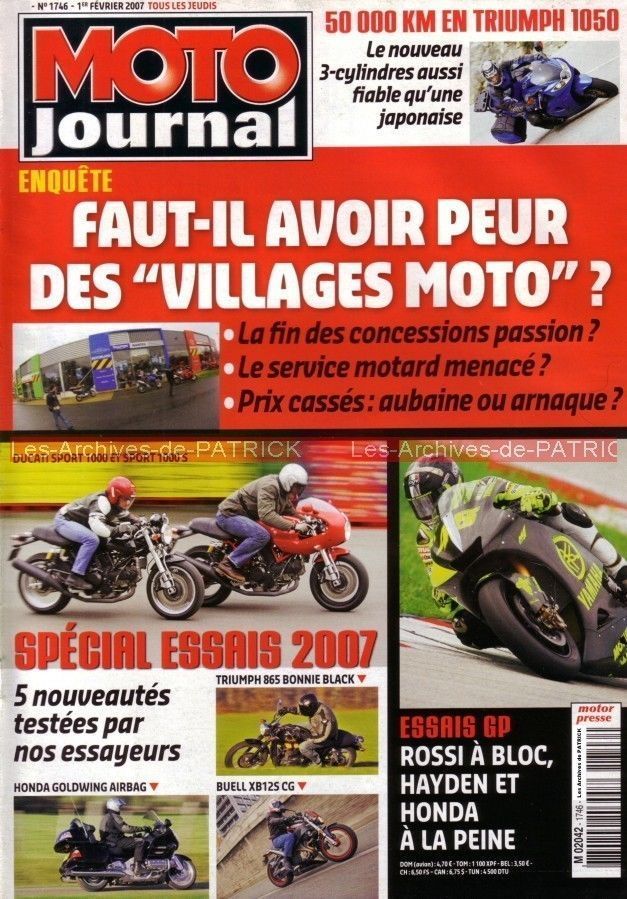 MOTO JOURNAL 1746 TRIUMPH 865 Bonneville Black 1050 Sprint ST DUCATI ...