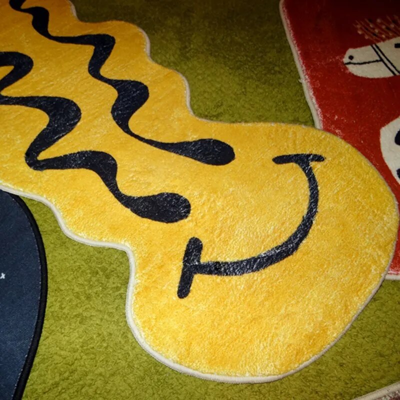 Handmade Hypebeast Rug Smiley Face Carpet Hypebeast Room Decor ...