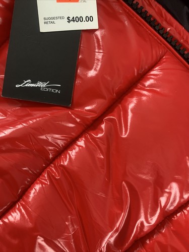 SWITCH REMARKABLE Red PADDED NYLON JACKET WITH STIONES | eBay