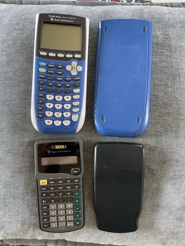 Lot Of 2 Texas Instruments TI-84 Plus Silver Ed. Graph TI-30XA Sci ...