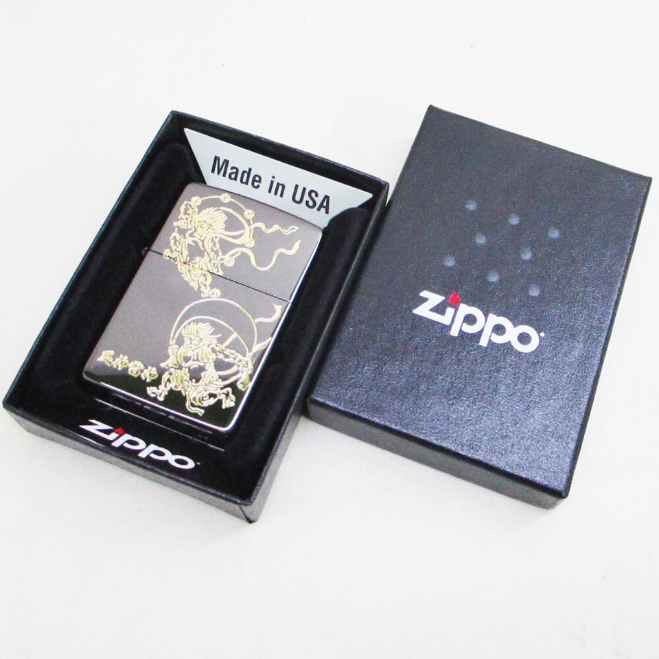ZIPPO Oil Lighter USA Japanese Pattern Series Fujin Raijin 2FR-BK ...