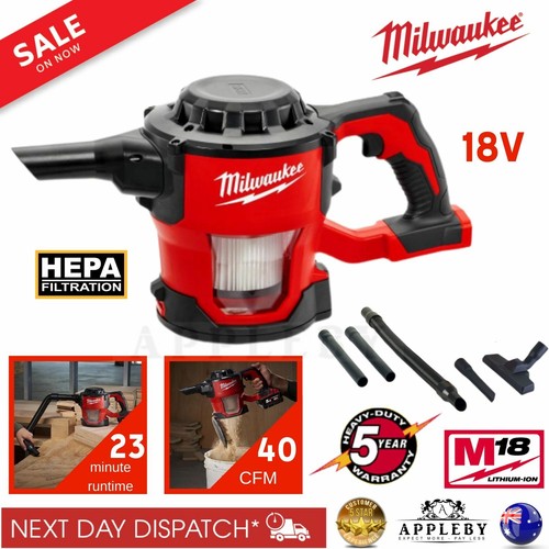 Milwaukee M18CV-0 18V Li-ion Cordless Compact Handheld Vacuum Cleaner ...
