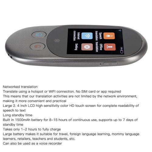 Language Translator Device 126 Different Languages 2.4inch LCD Touch ...