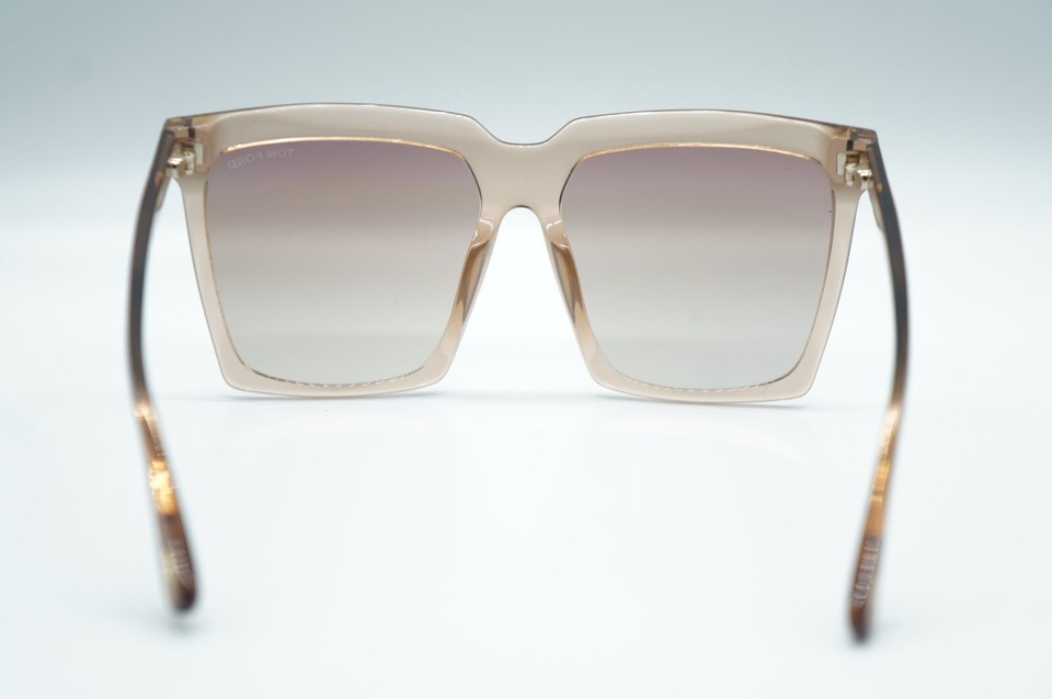 NEW TOM FORD TF 764 57G TRANSPARENT CHAMPAGNE AUTHENTIC SUNGLASSES ...
