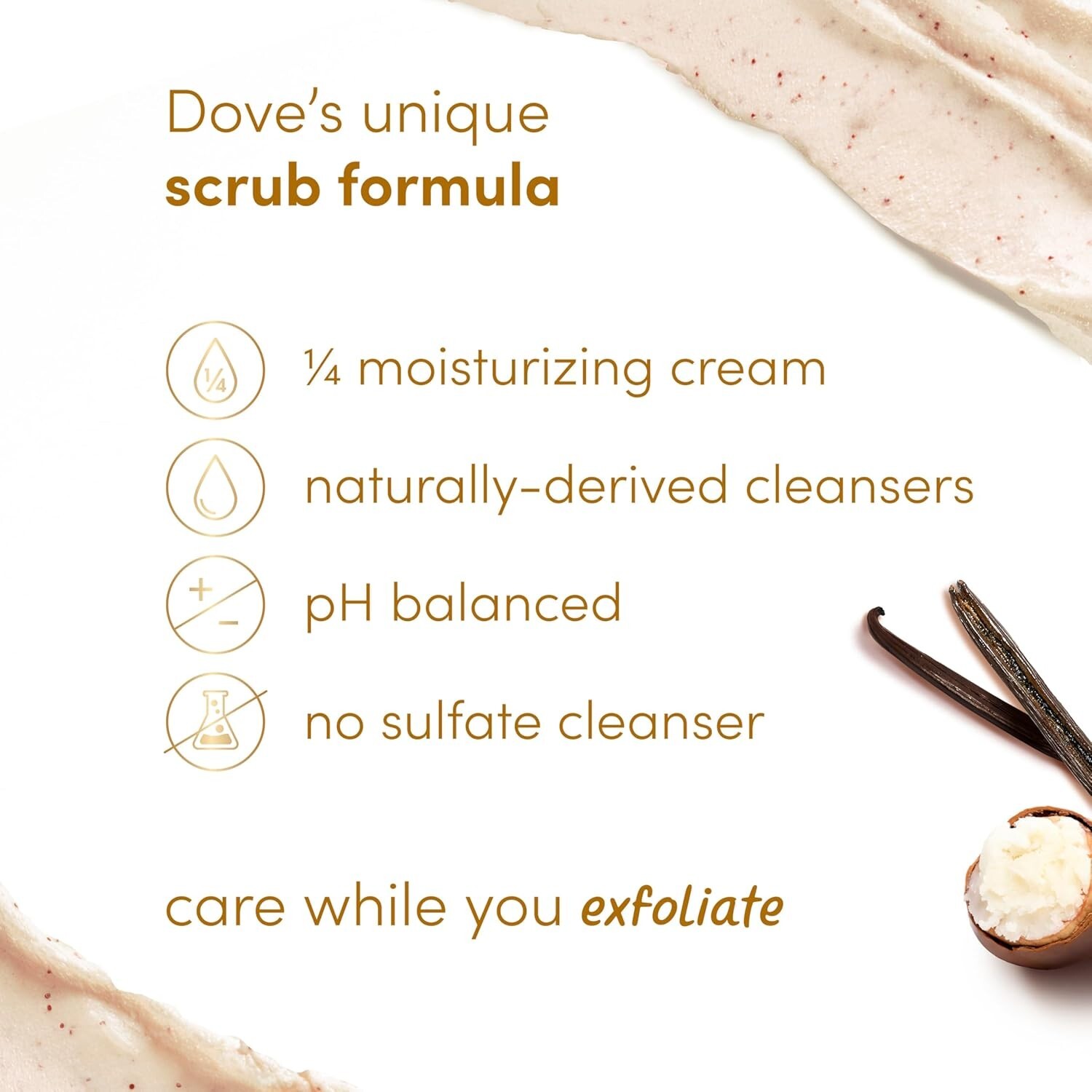 Dove Body Scrub, Exfoliate and Nourish Skin, Vanilla 15 Oz (Pack of 1 ...