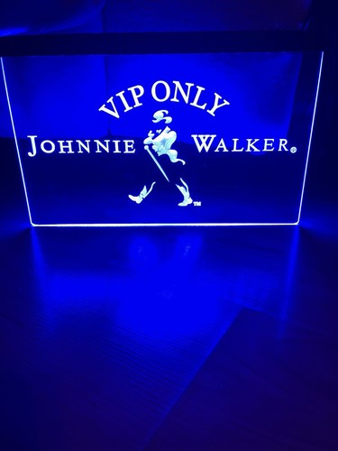 JOHNNY WALKER LED NEON BLUE LIGHT SIGN 8x12 | eBay