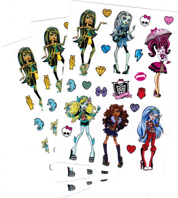 3 Sheets MONSTER HIGH 66 Fashion Scrapbook Stickers | eBay