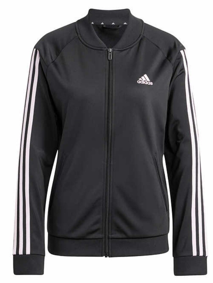 [IN4211] adidas Ladies Tricot Full Zip Jacket Black/Pink Size XS | eBay