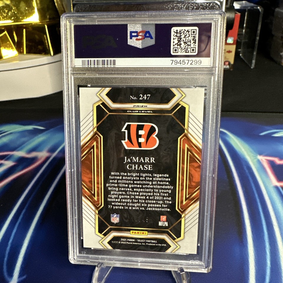 2021 Select Ja'Marr Chase RC Red Disco Prizm Club Level Prizm # /49 PSA10 | eBay