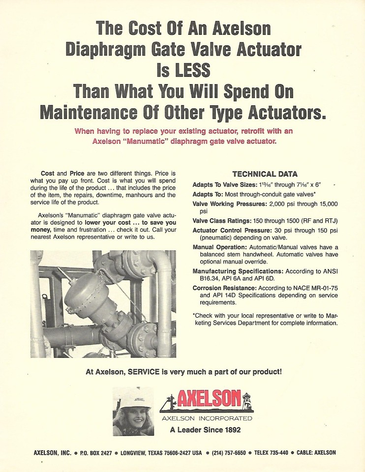Equipment Brochure - Axelson - Fail Safe Gate Relief Valve Oil Gas 3 ...
