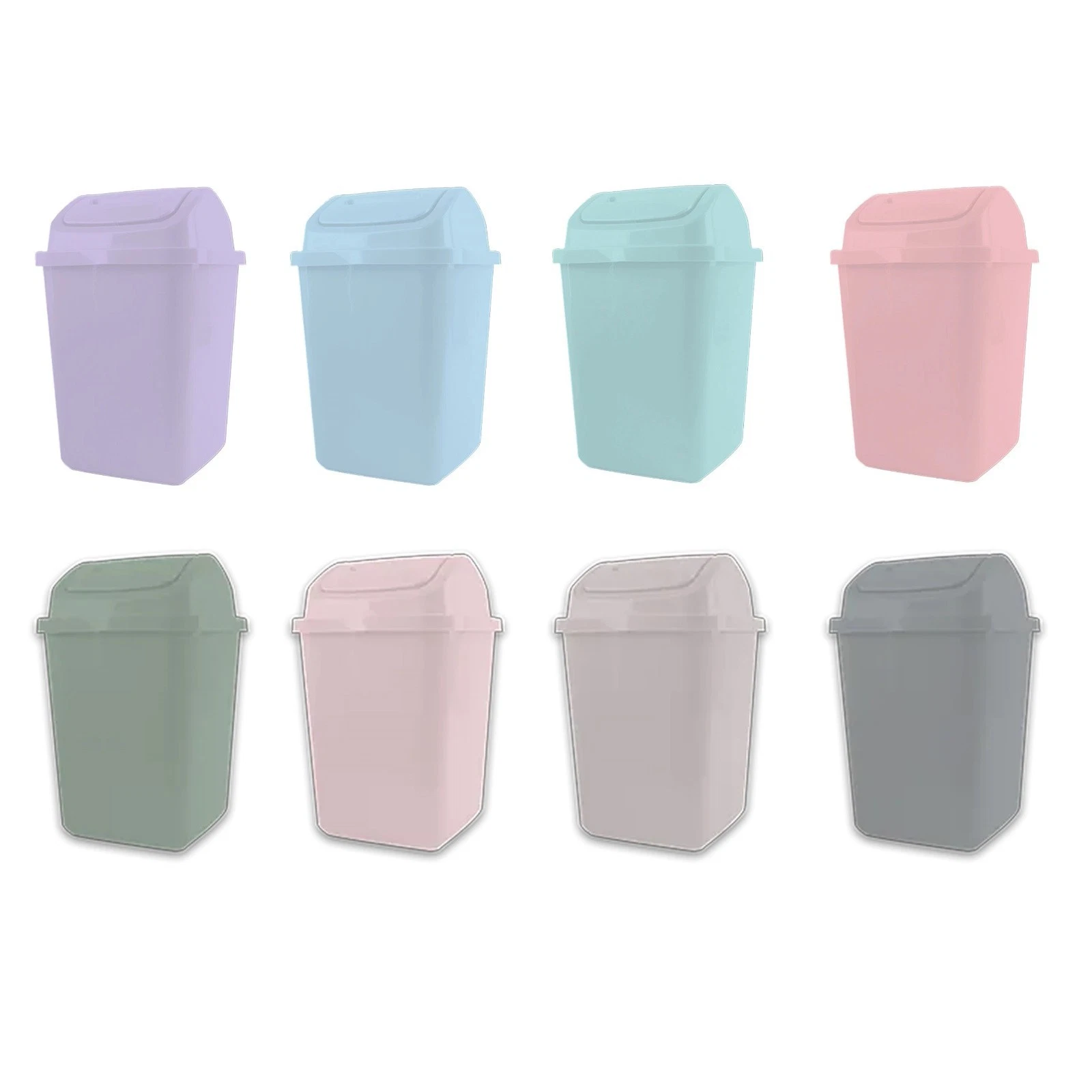 Pastel Plastic Swing Top Bin Rubbish Waste Dust Home Kitchen Office ...