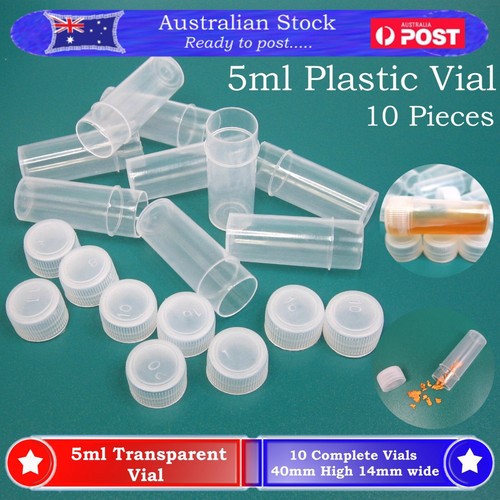 Plastic Vial 5ml Mini Small Bottle Test Tube Sample Lab Storage ...