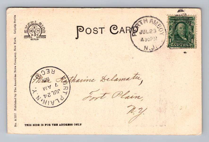 First Presbyterian Church PERTH AMBOY New Jersey Antique Collotype ...