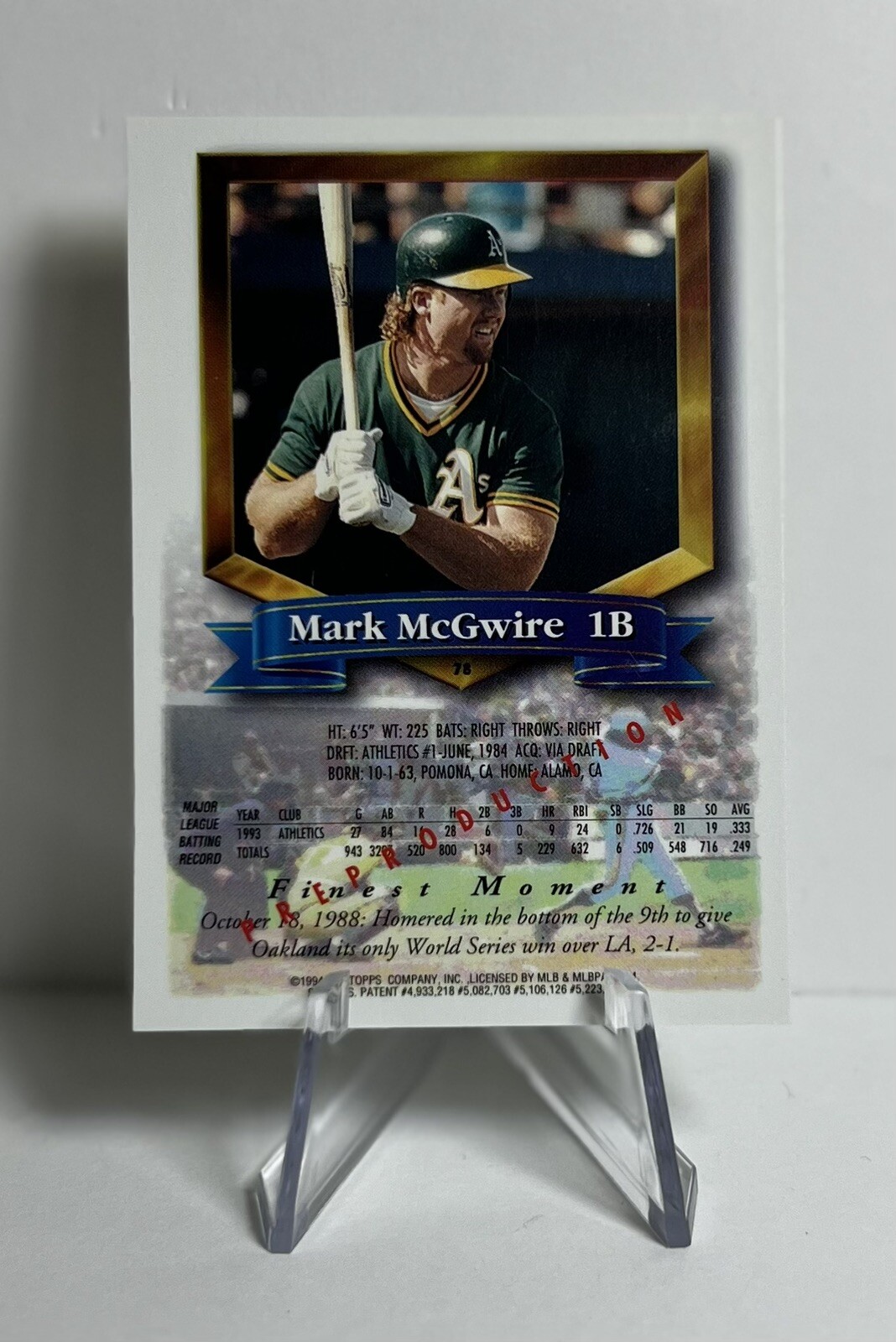 1994 Topps Finest - Preproduction #78 Mark McGwire for sale online | eBay
