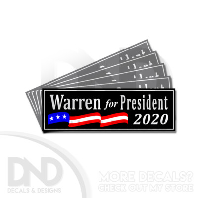 Warren for President 2020 - Impeach Trump Sticker Election Decal 5 Pack ...