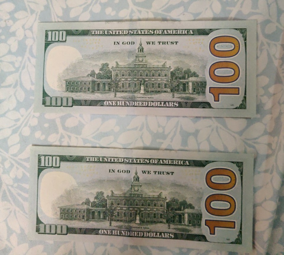 Hundred Dollar Bill Rare Low Serial Number, Serial Right Next To Each ...